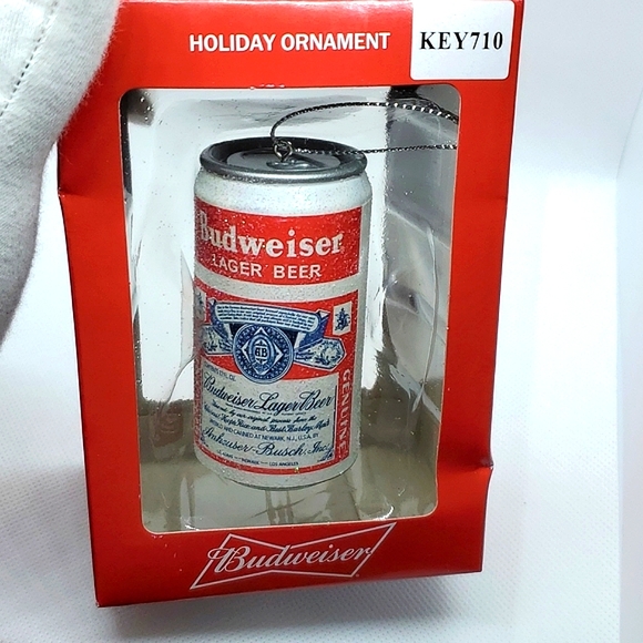 Holiday | Budweiser Lager Beer Can Keepsake Sparkly Holiday Christmas ...